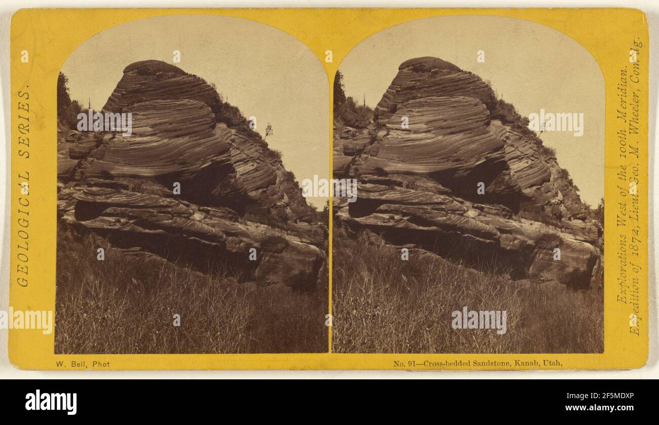 Cross-bedded Sandstone, Kanab, Utah.. William H. Bell (American, 1830 ...