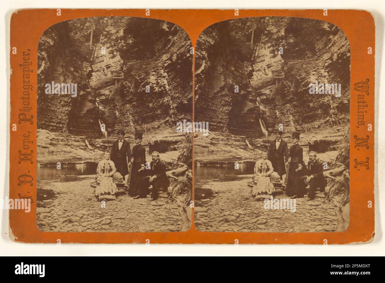 Family group portrait, posed in natural setting on rocks. James Douglas ...