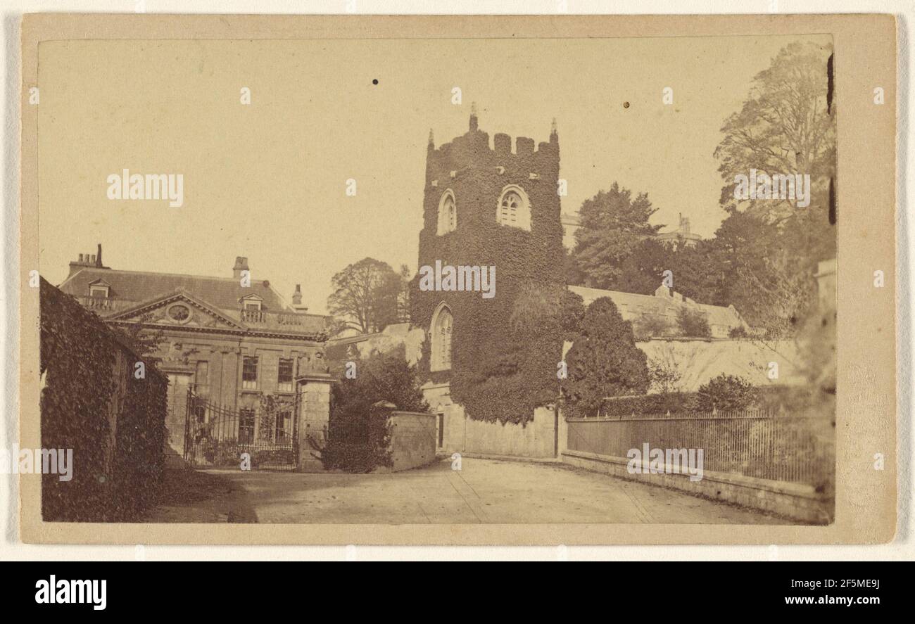 View of a church near Bath, England. H. Lambert (British, active Bath ...