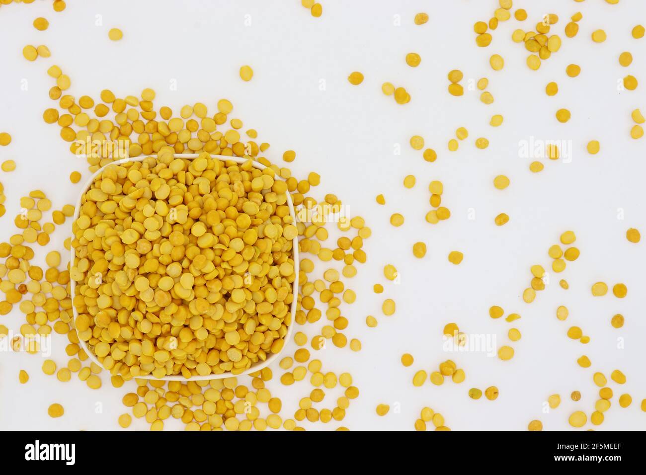 chickpea Also Know as Chana Daal in a white white little bowl isolated ...