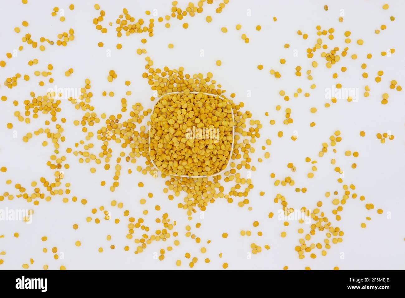 chickpea Also Know as Chana Daal in a white white little bowl isolated ...