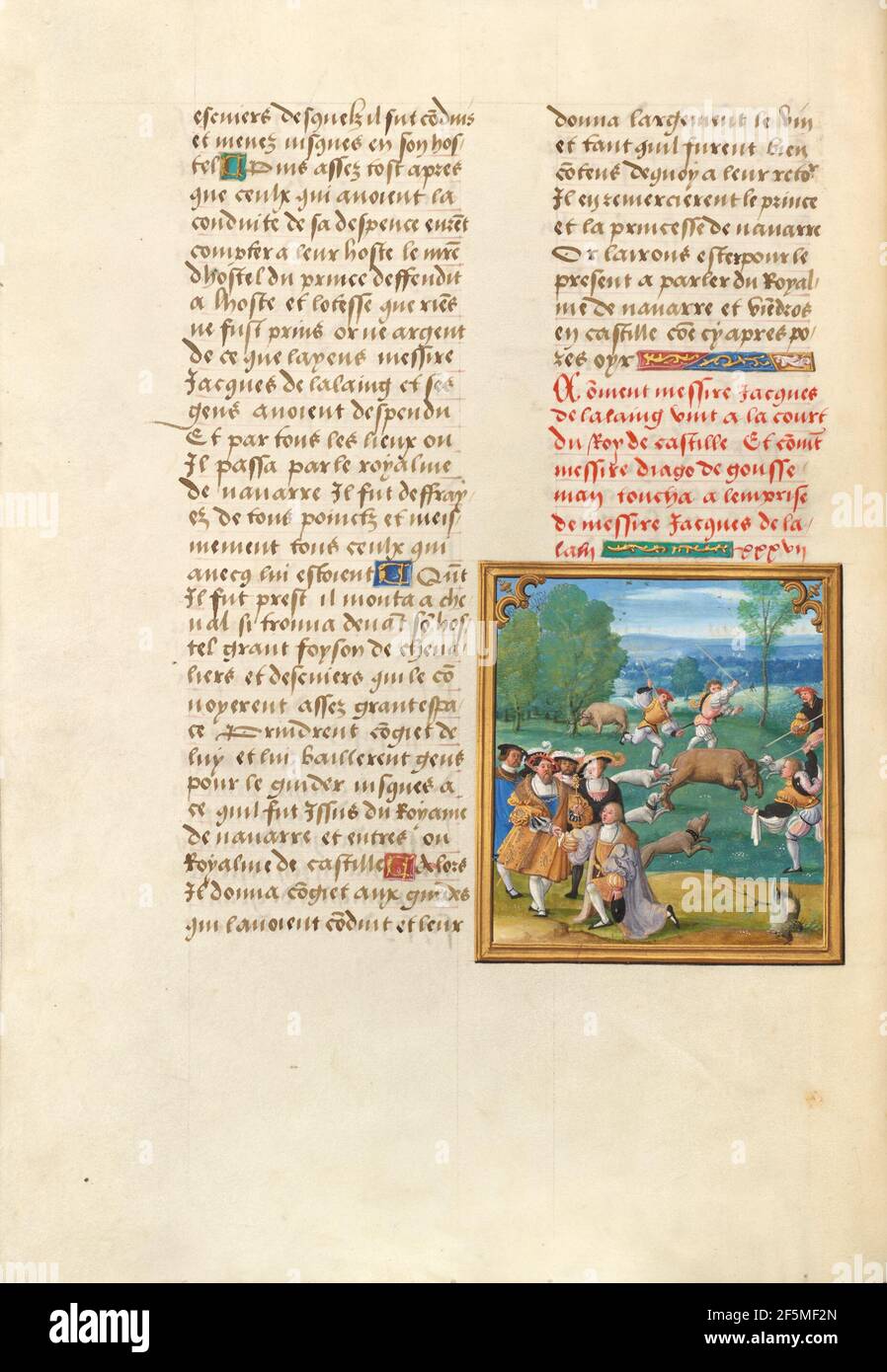 Jacques de Lalaing Kneeling before the King of Castile; Bull Baiting ...