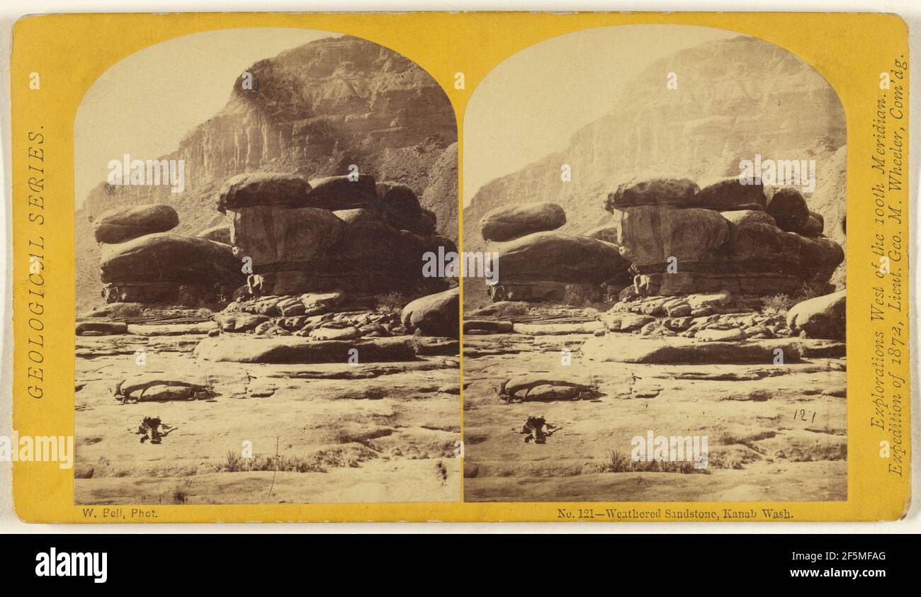 Weathered Sandstone, Kanab Wash.. William H. Bell (American, 1830 ...