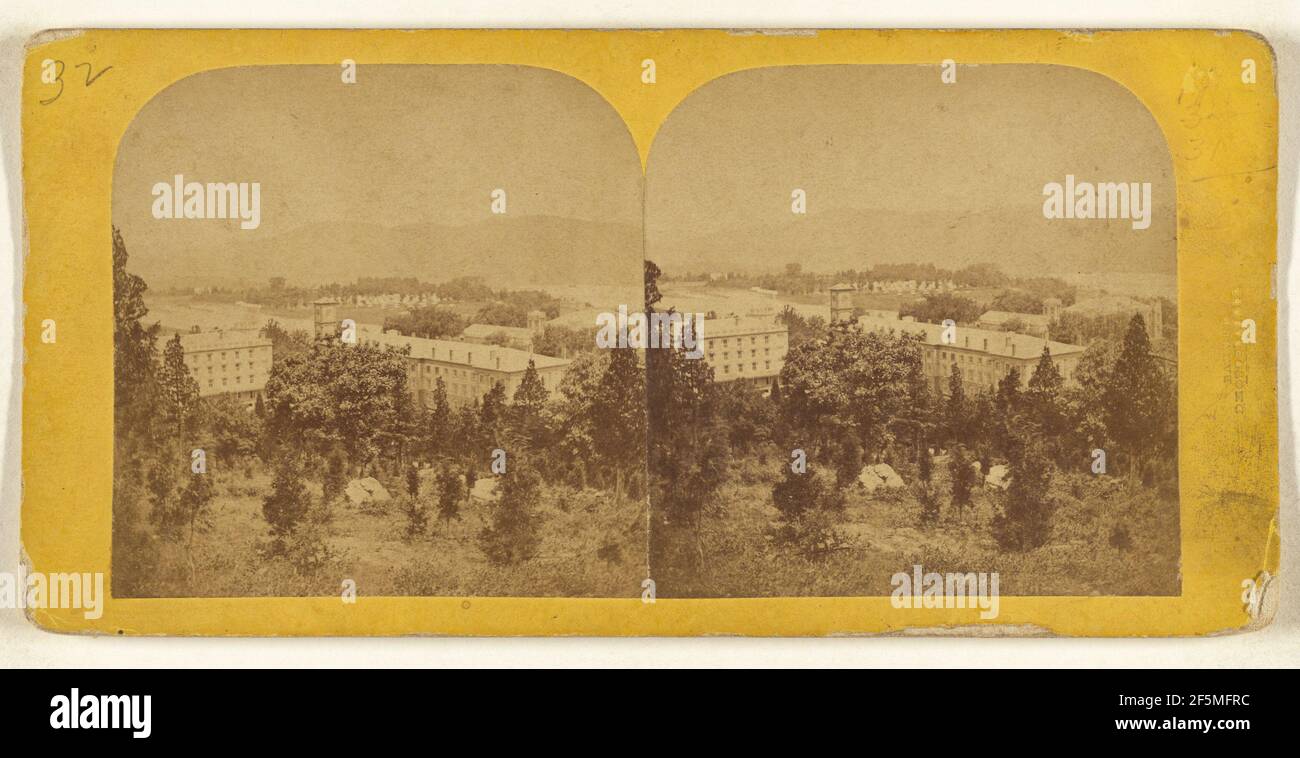 Cadet barracks, West Point, built in 1851. Deloss Barnum (American ...