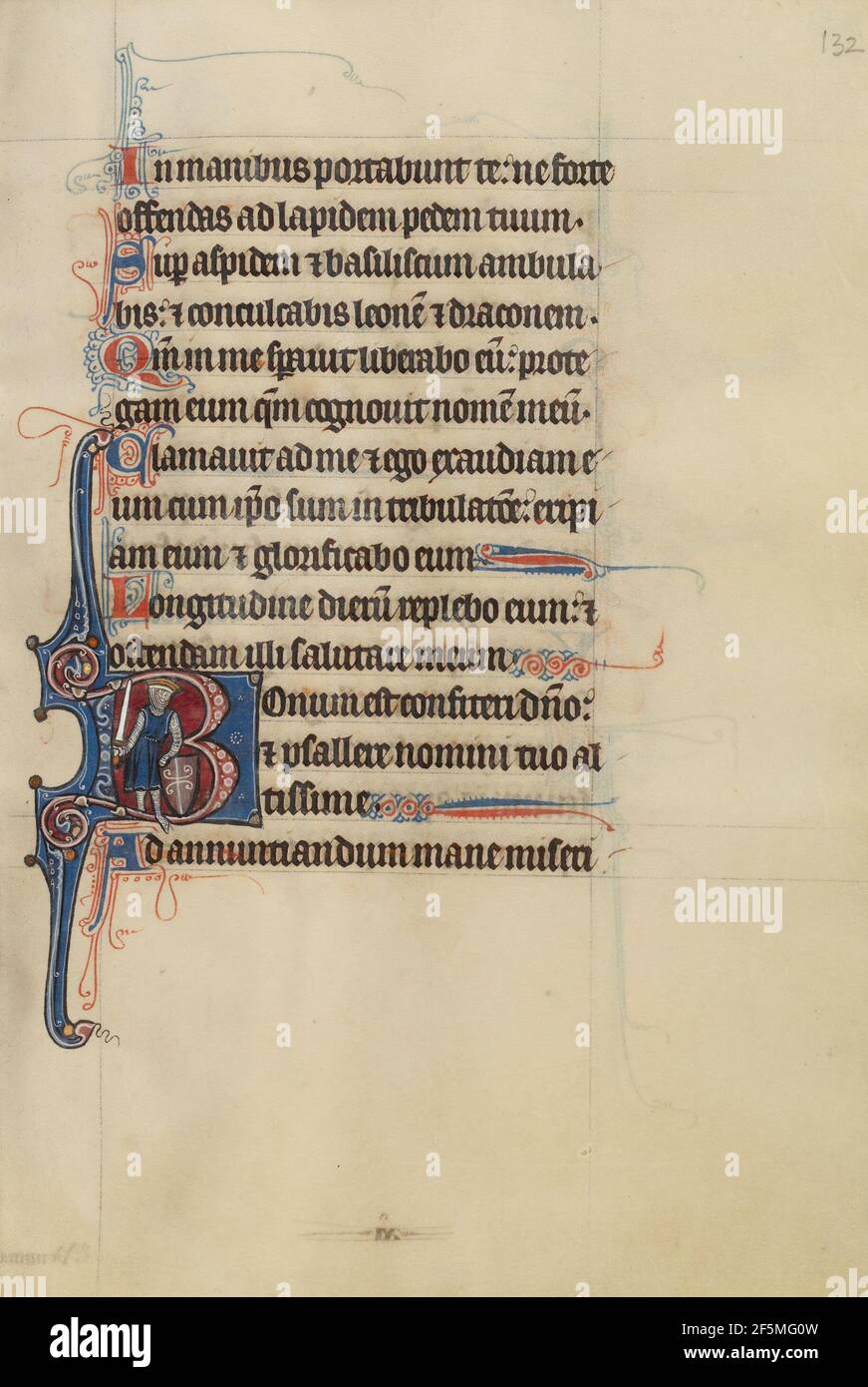 Initial B: David as a Knight. Bute Master (Franco-Flemish, active about ...