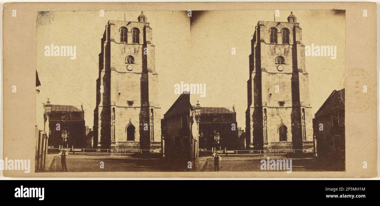 Clock tower at Diss, England. Cleeb S. Alger (British, active 1860s ...