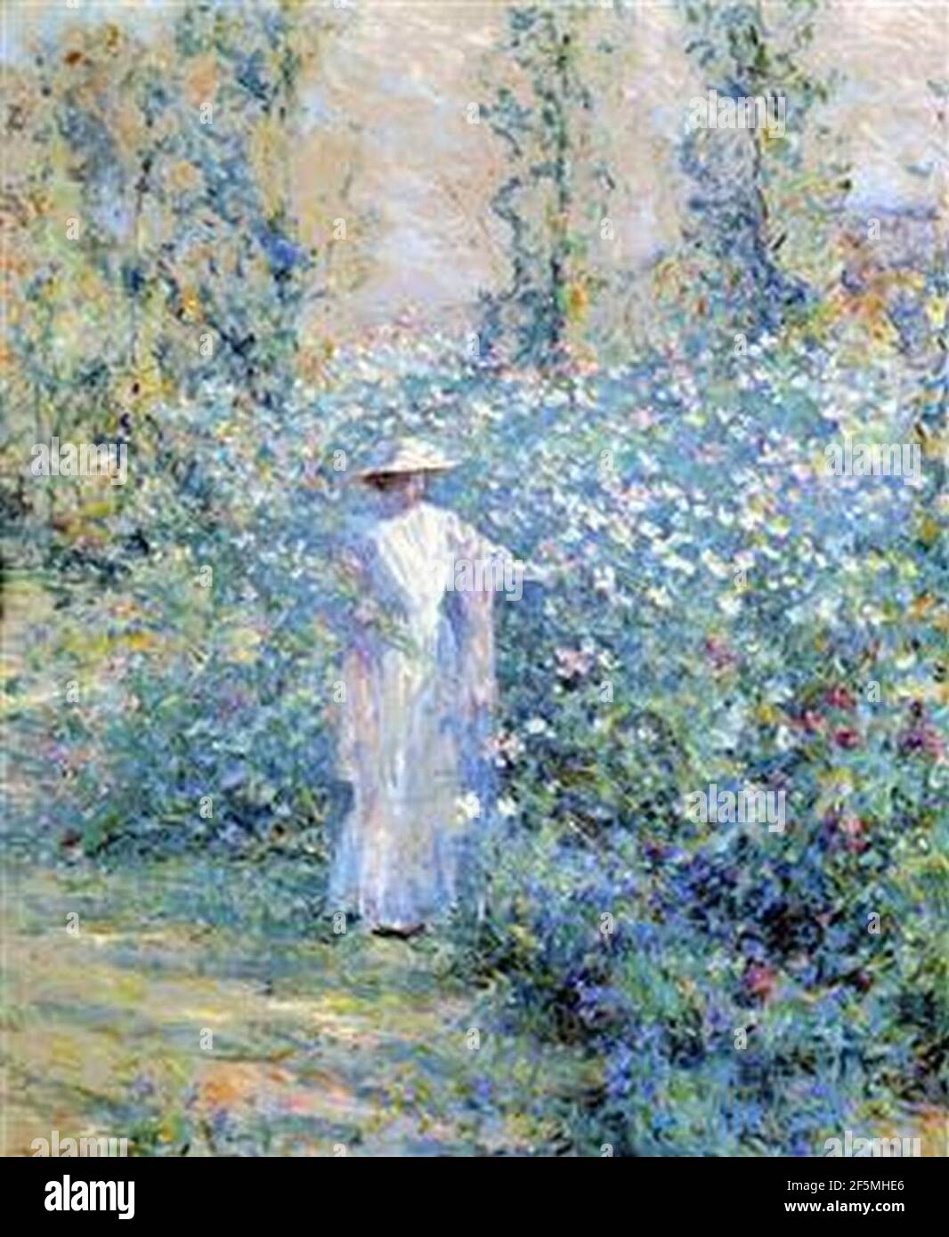 Reid - in-the-flower-garden-1900 Stock Photo - Alamy