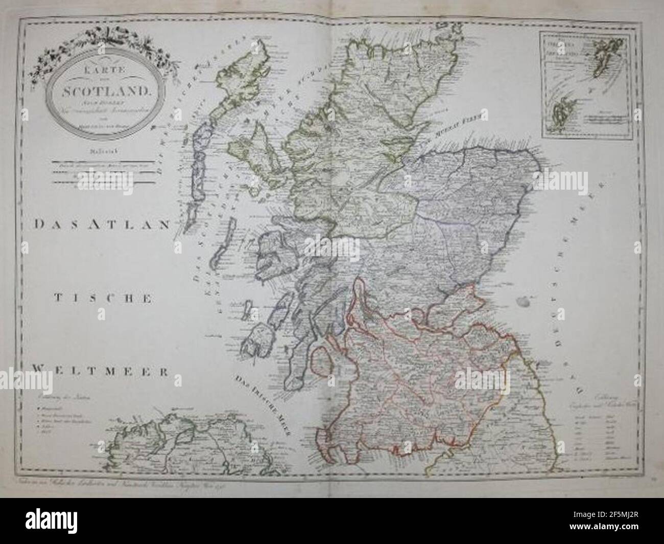 Reilly Karte von Scotland Stock Photo - Alamy