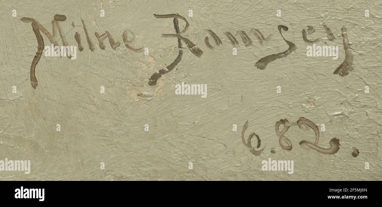Signature of American painter Milne Ramsey, 1882 Stock Photo - Alamy