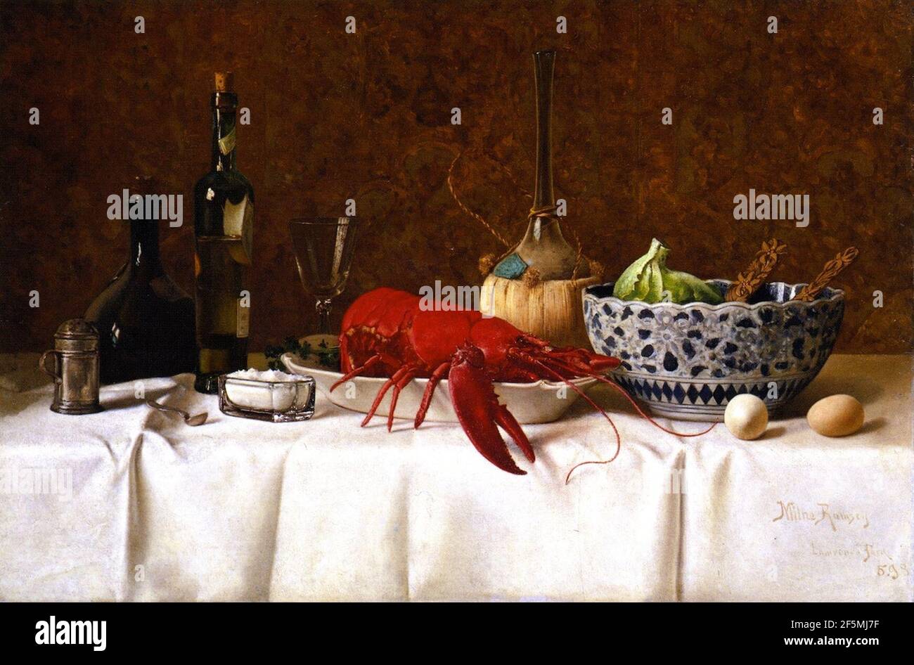 Still Life with Lobster by Milne Ramsey, 1898 Stock Photo - Alamy