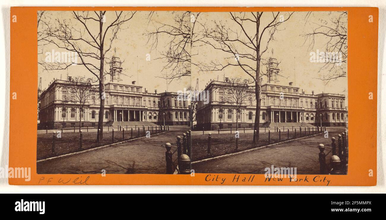 City Hall. New York.. Attributed to Peter F. Weil (American, active New ...