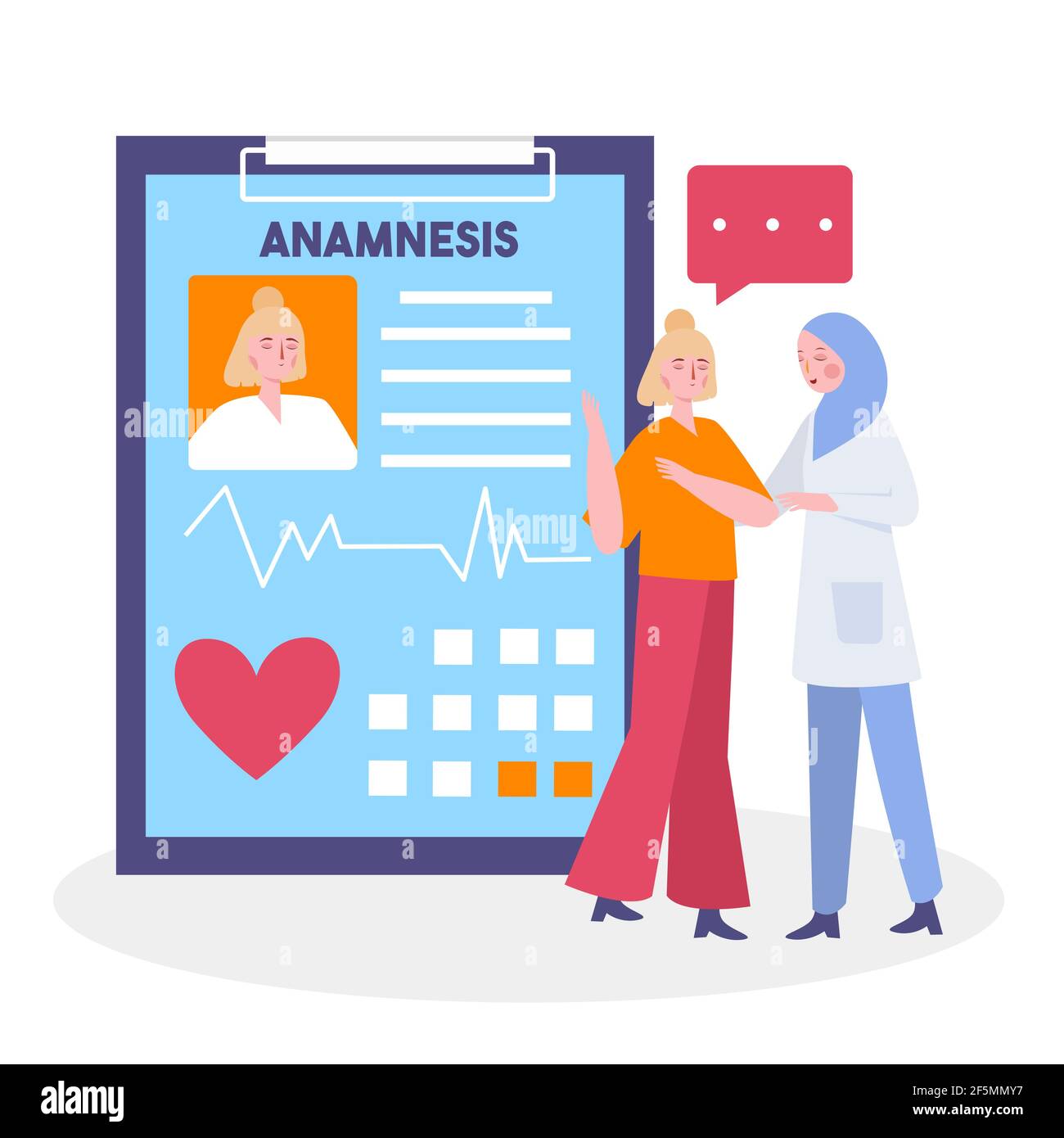patient consultation with doctor about medical history with modern flat ...