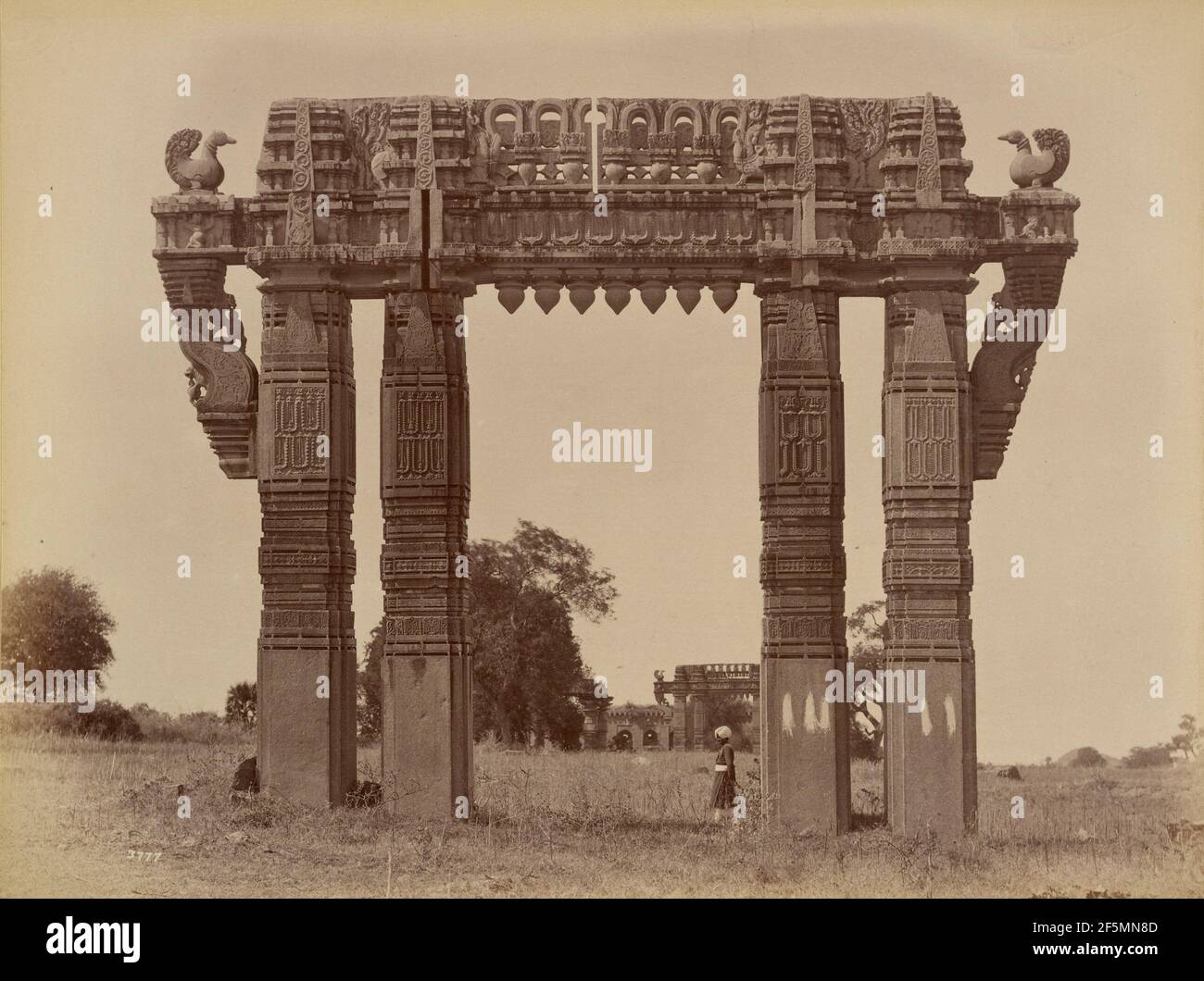 Archway in Warungal Fort. Lala Deen Dayal (Indian, 1844 - 1905 Stock ...