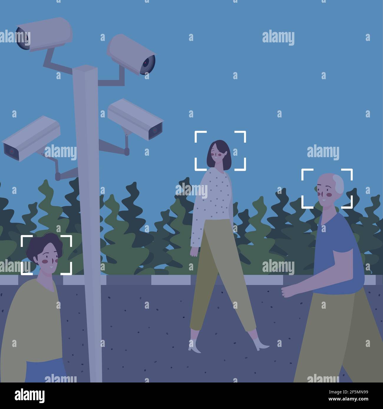 people's faces are caught on camera with modern flat style Stock Vector ...