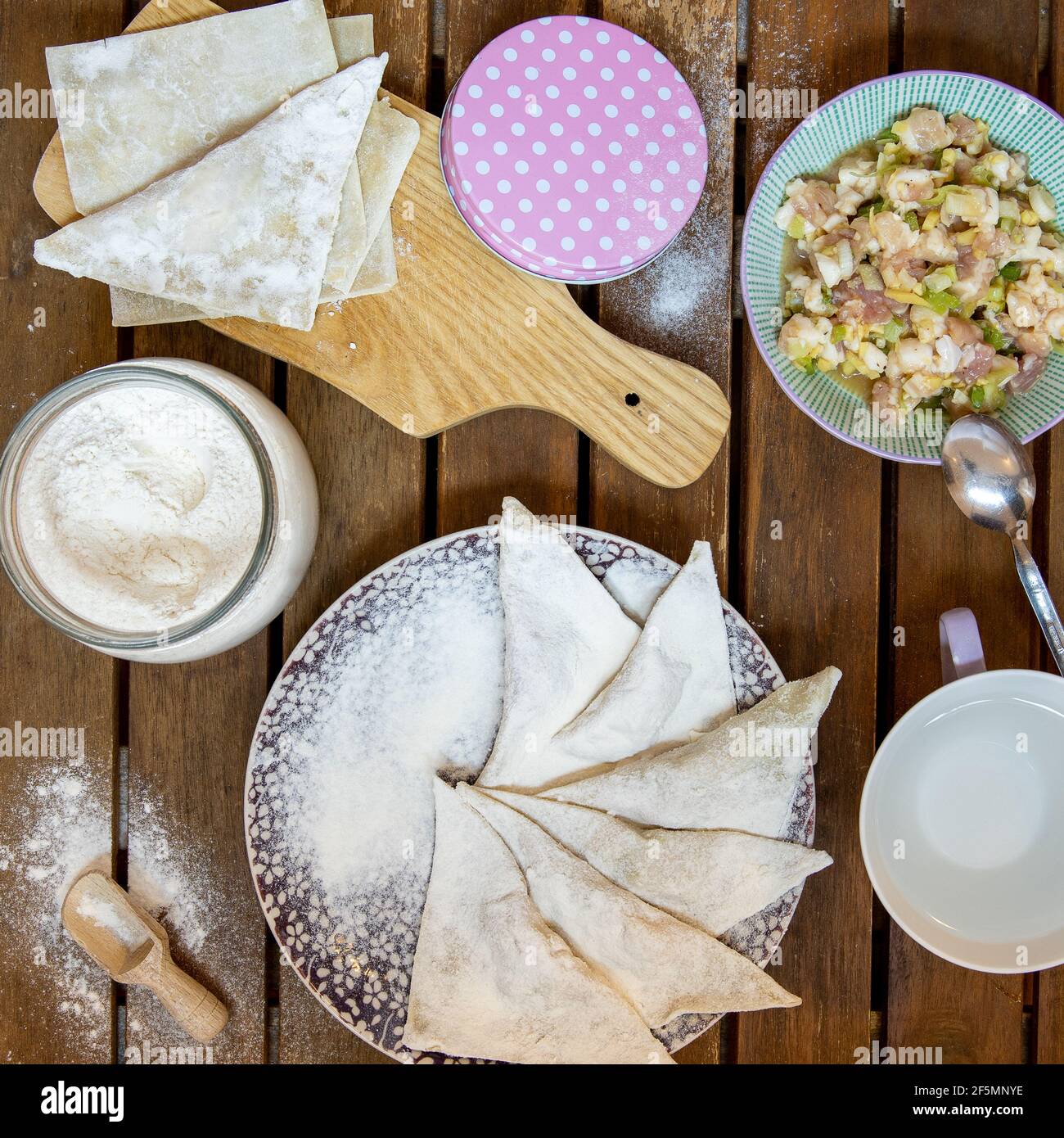 Making Chinese Dumplings wonton Stock Photo Alamy Making Chinese Dumplings wonton Stock Photo Alamy