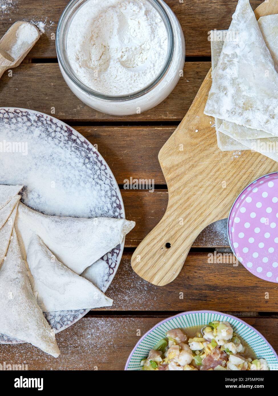 Making Chinese Dumplings wonton Stock Photo Alamy making-chinese-dumplings-wonton-stock-photo-alamy