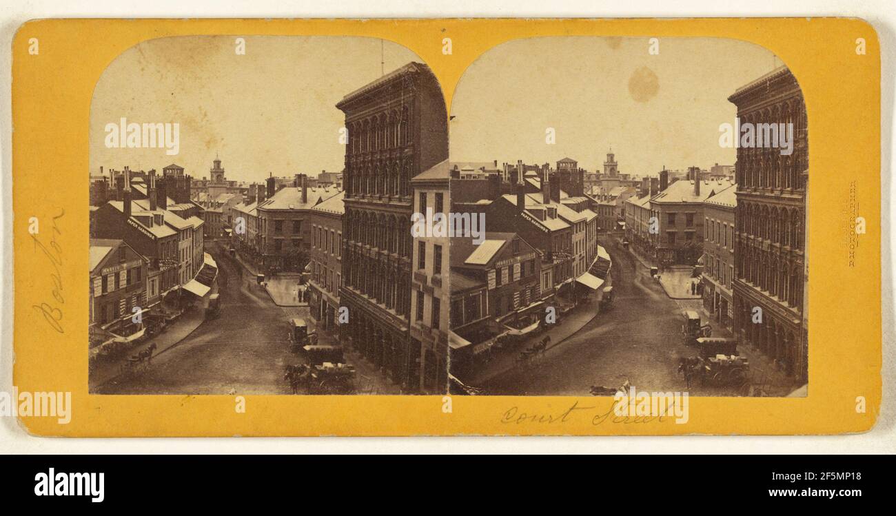 Court Street, Boston, Mass.. Deloss Barnum (American, 1825 - 1873 Stock ...