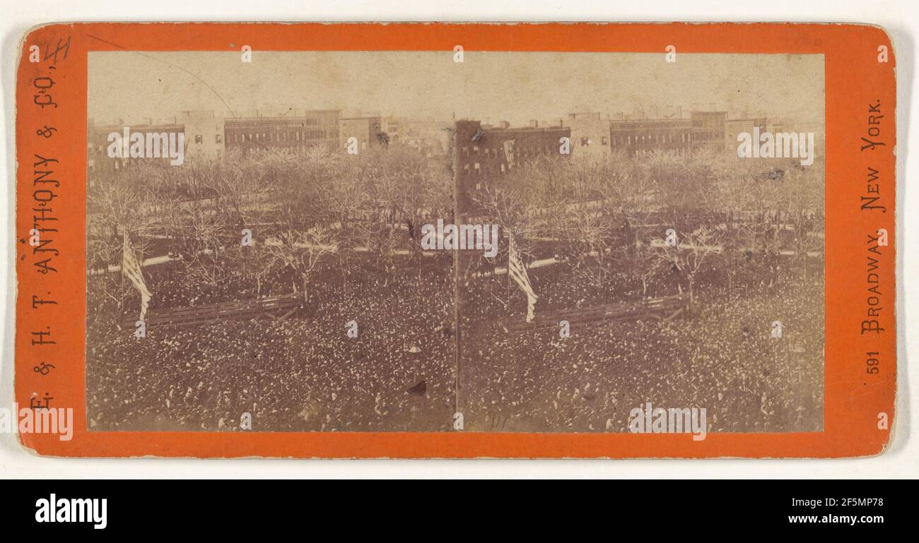 The Great Union Meeting, Union Square, New York, April 20, 1861. Edward ...