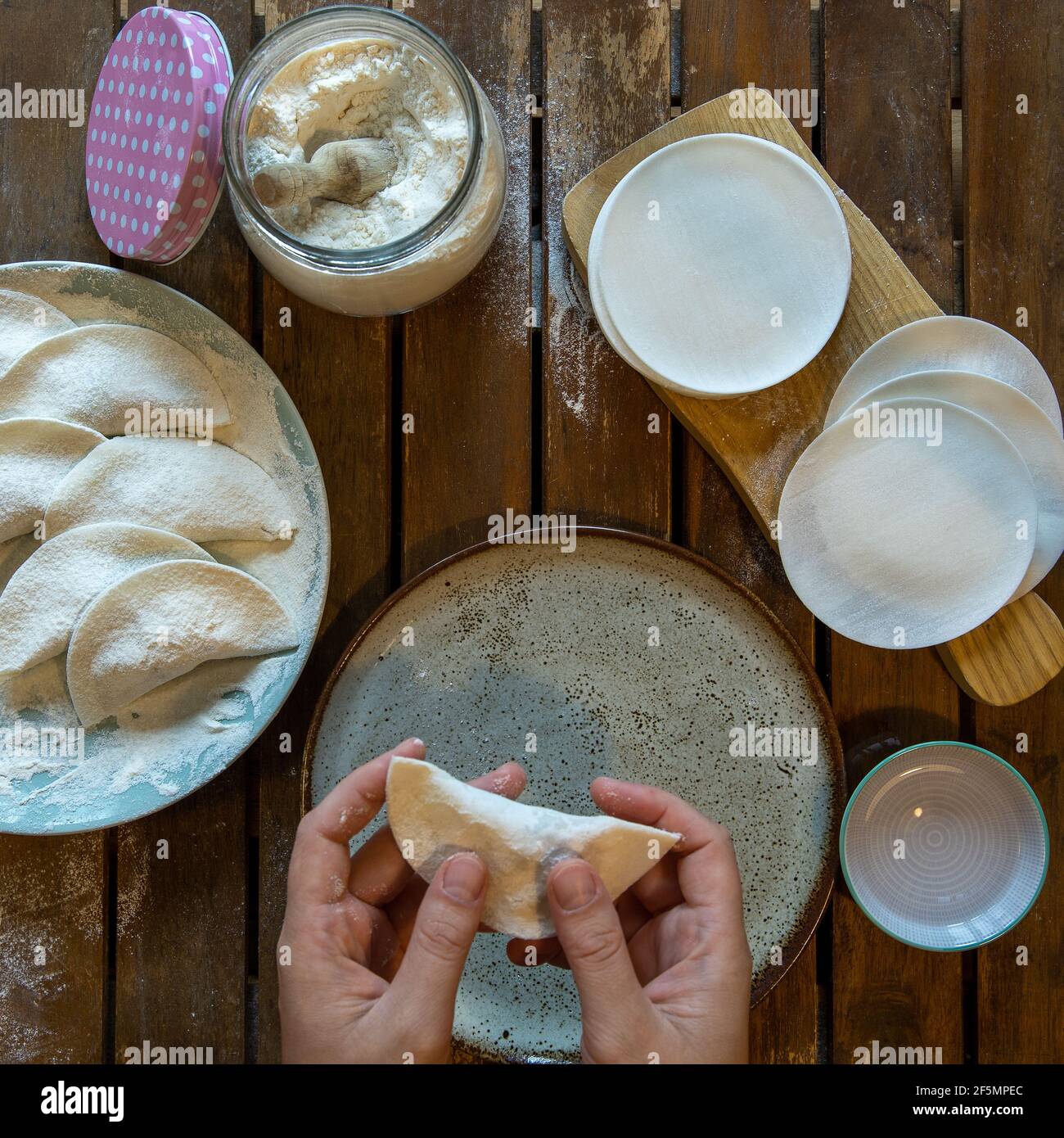 Making Chinese Dumplings wonton Stock Photo Alamy Making Chinese Dumplings wonton Stock Photo Alamy