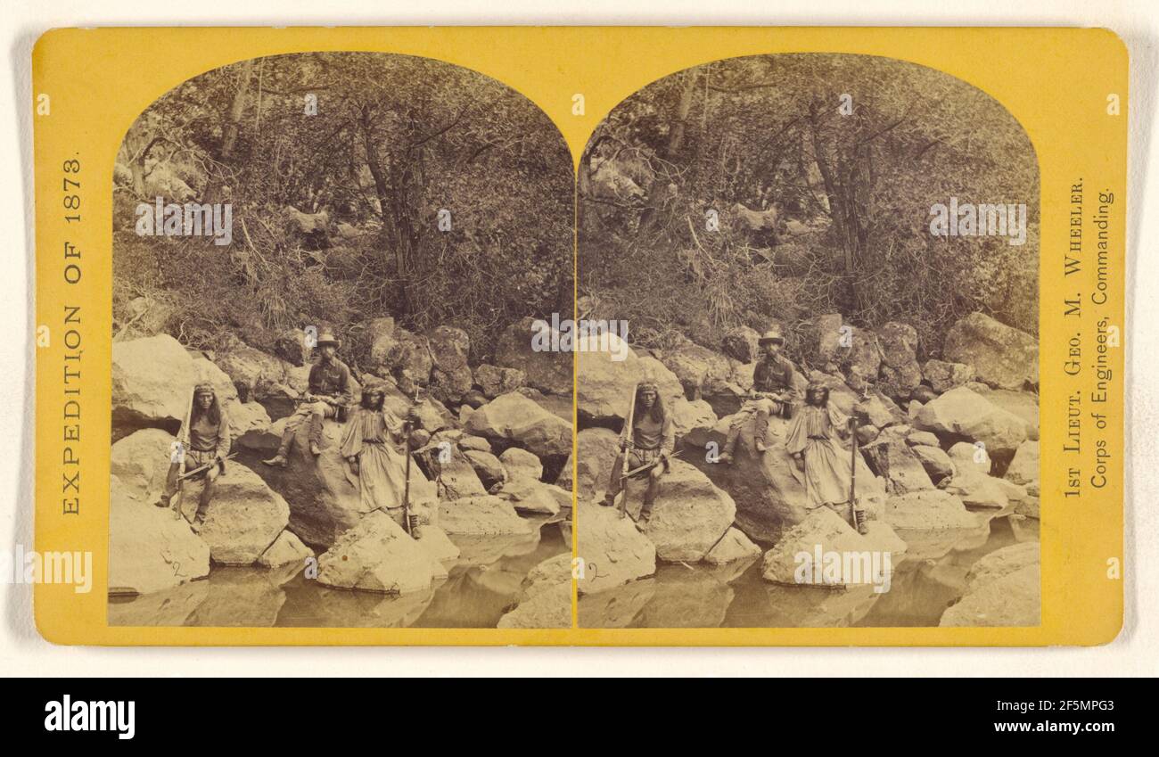 Coyotero Apache Scouts, at Apache Lake, Sierra Blanca Range, Arizona. A ...