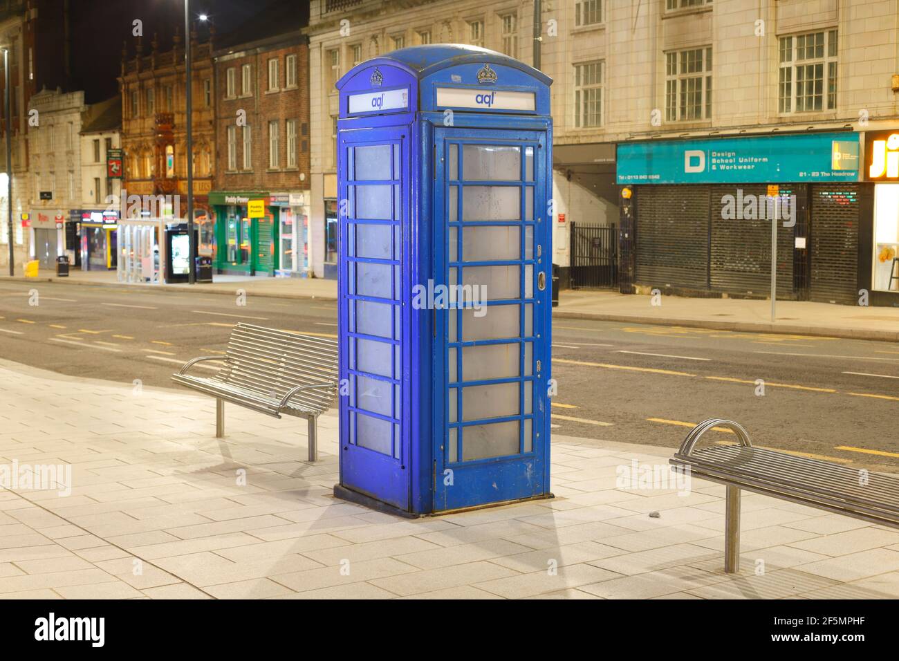 A Blue K6 telephone box now in use by AQL as a free wifi transmitter ...