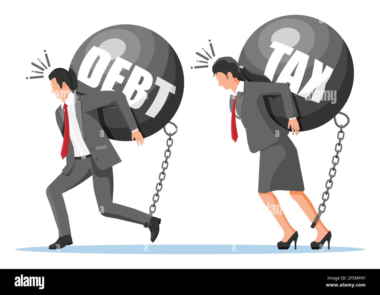 Clipart Of People In Debt
