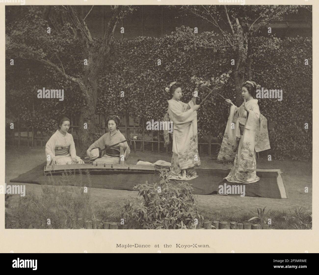 Maple-Dance at the Koyo-Kwan. Kazumasa Ogawa (Japanese, 1860 - 1929 ...