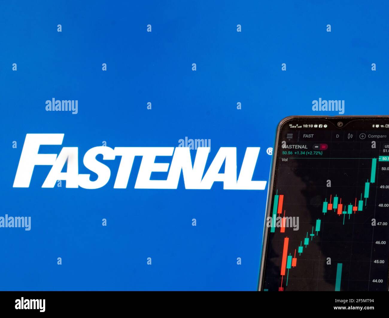 In this photo illustration the stock market information of Fastenal ...