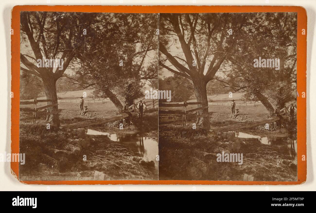 Foot-Bridge over Society Creek.. Samuel Ritter Fisher (American, 1834 ...