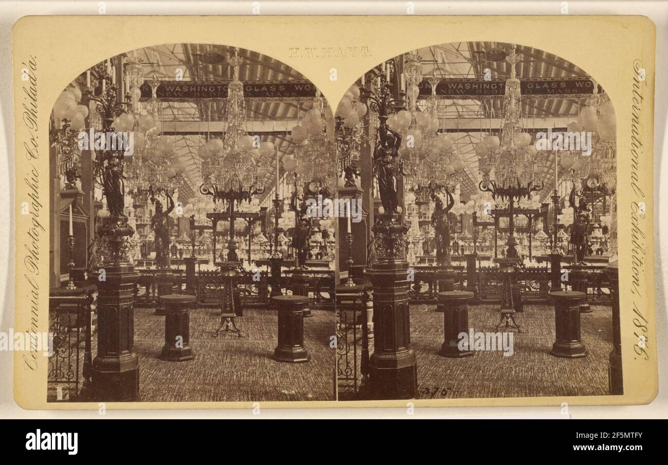 Hall of Glass and Chandeliers, International Exposition, 1876 ...