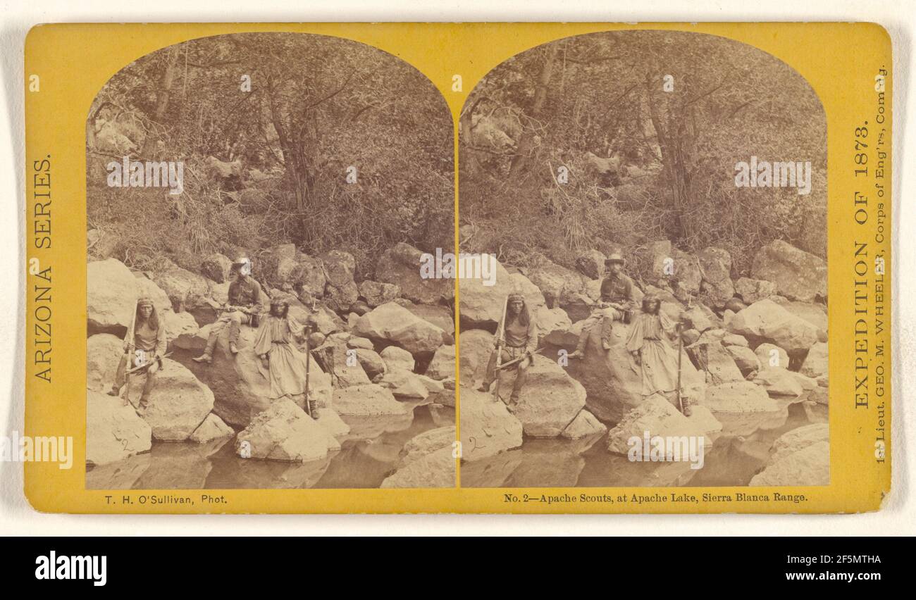 Apache Scouts, at Apache Lake, Sierra Blanca Range.. Timothy H. O ...