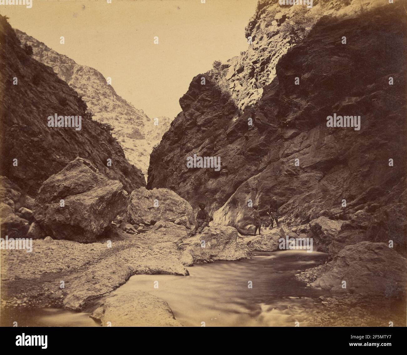 Rocky defile below Ali Musjid, looking upstream. John Burke (Irish ...