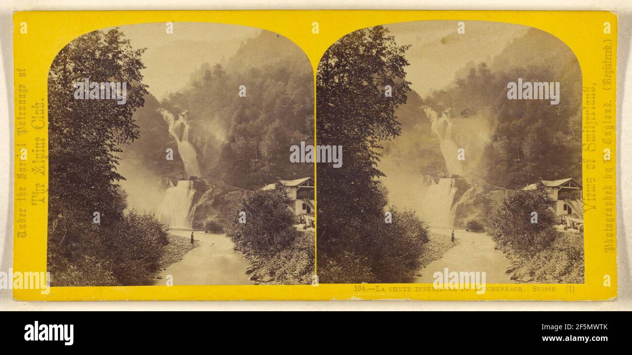 La Chute Inferieure du Reichenbach. Suisse.. William England (British ...