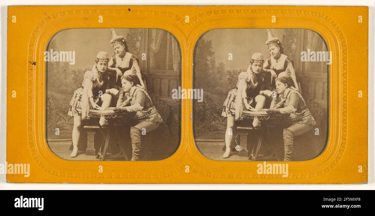 Genre scene: three women in costume. Unknown Stock Photo - Alamy