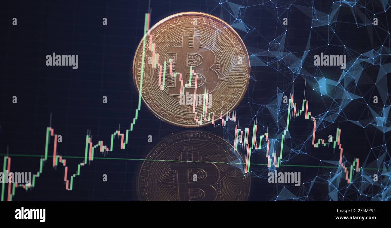 Bitcoin currency rising arrow price record highs on keyboard computer ...