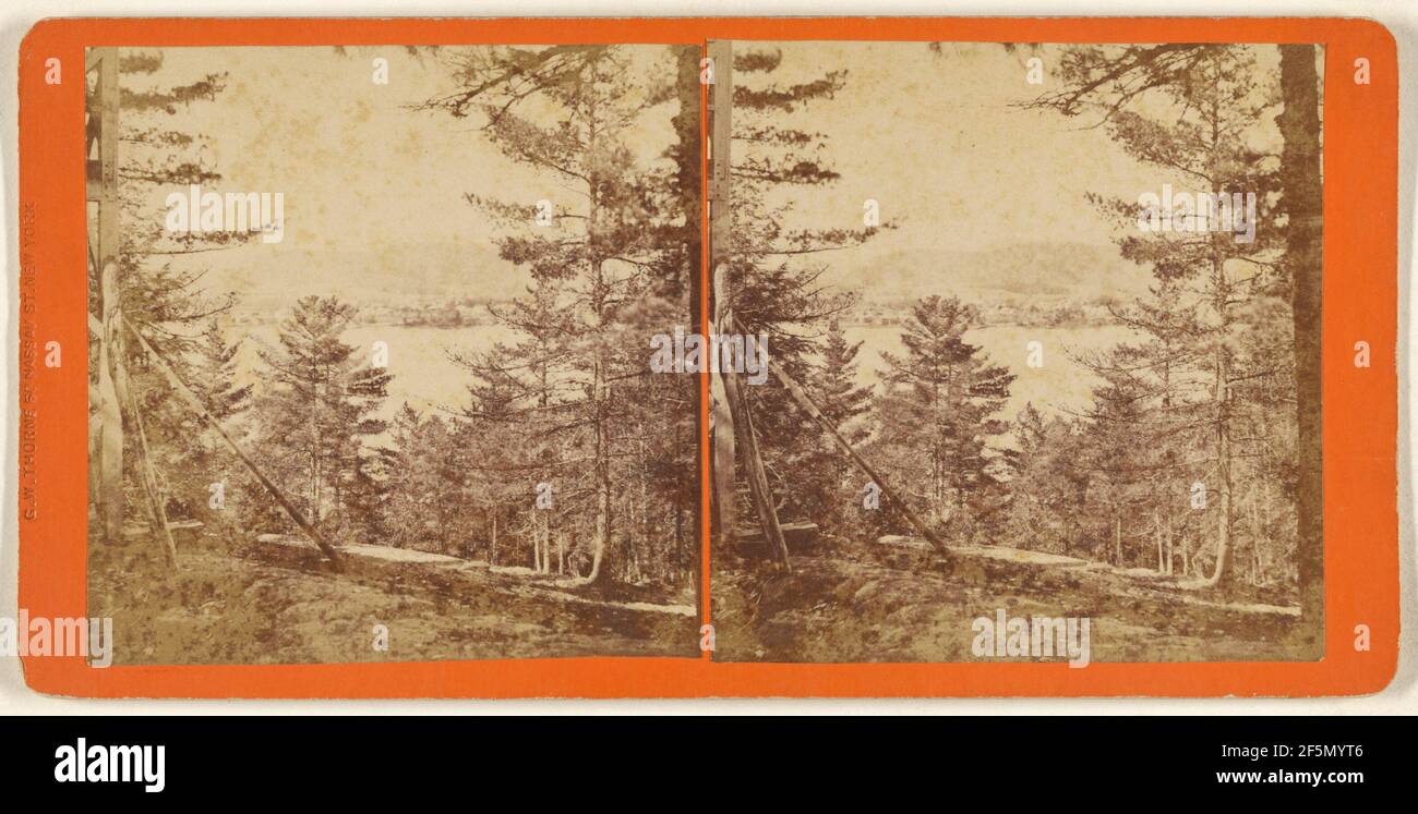 Schroon Village and Lake from Isola Bella. Upper Hudson and Adirondack ...