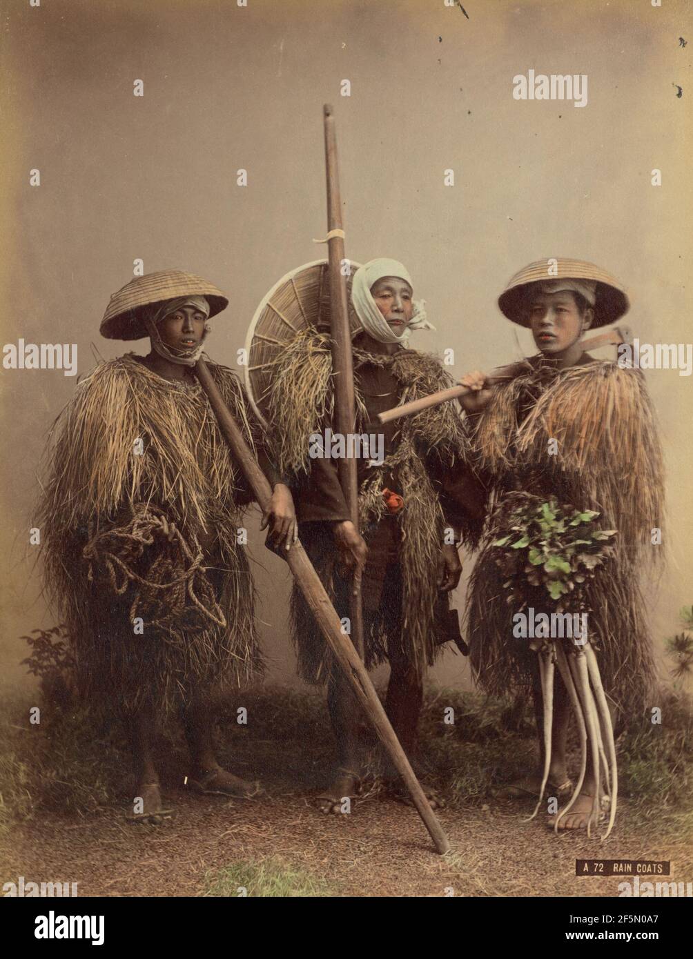 Straw Rain Coats. Attributed to Kusakabe Kimbei (Japanese, 1841 - 1934 ...