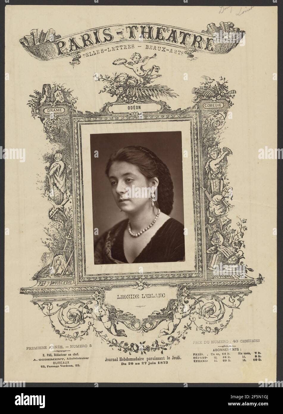 Paris Theatre: Leonide Leblanc. Alexandre Quinet (French, 1836 - after ...