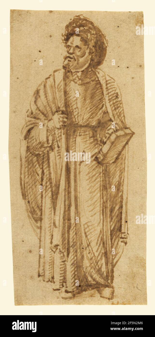 Standing man wearing a turban. Attributed to Giovanni Bellini (Italian ...