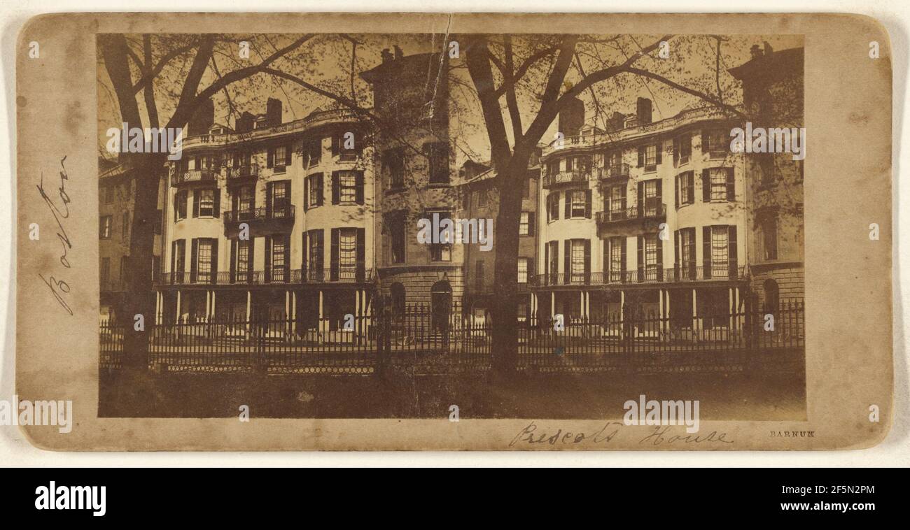 Prescott's House, Boston, Mass.. Deloss Barnum (American, 1825 - 1873 ...
