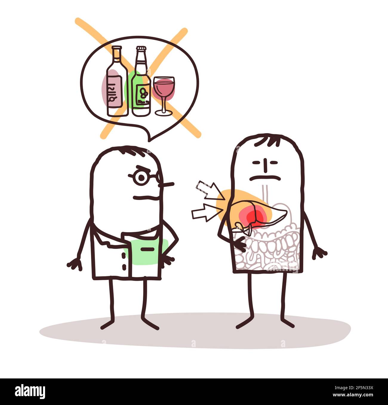 Cartoon Liver Alcohol