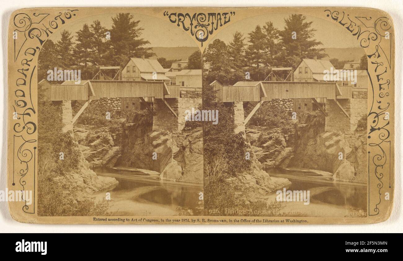 Bridge Across the Hudson River, Luzerne. S.R. Stoddard (American, 1843 ...