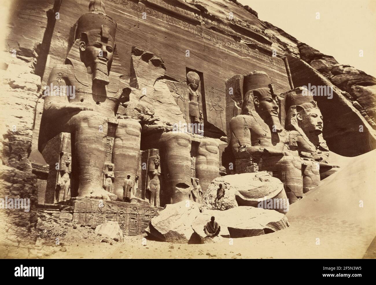 Nubia - Temple of Abu Simbel. Antonio Beato (English, born Italy, about ...