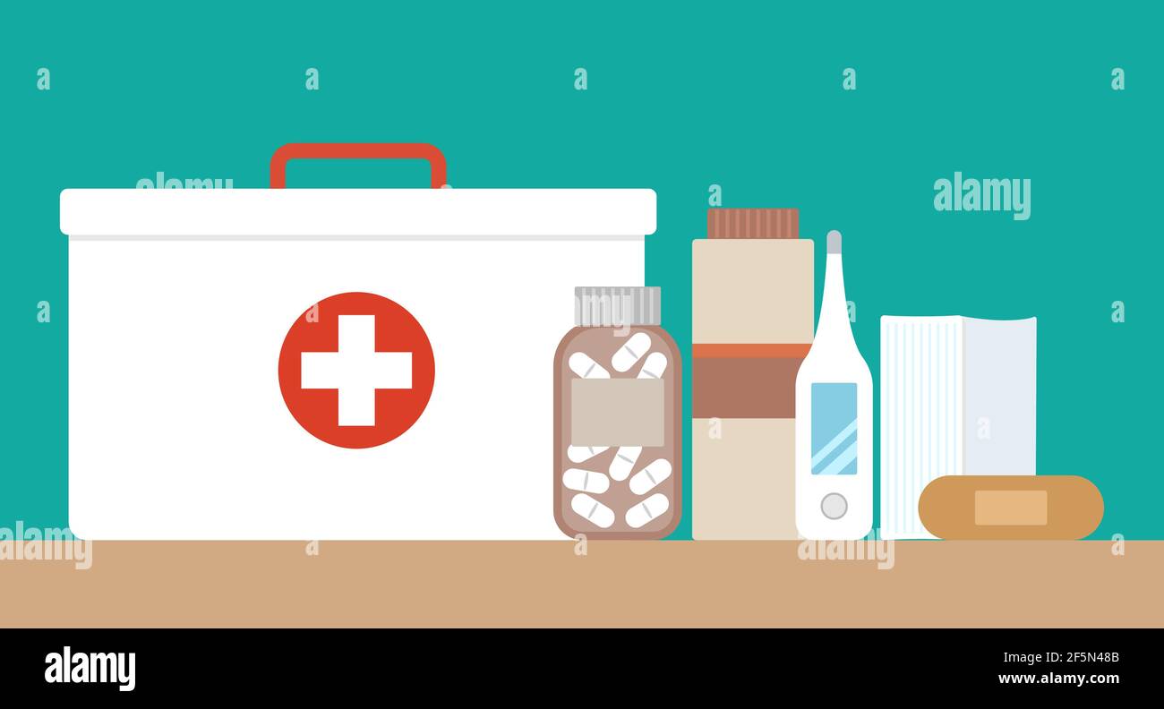 Medical kit cartoon hi-res stock photography and images - Alamy