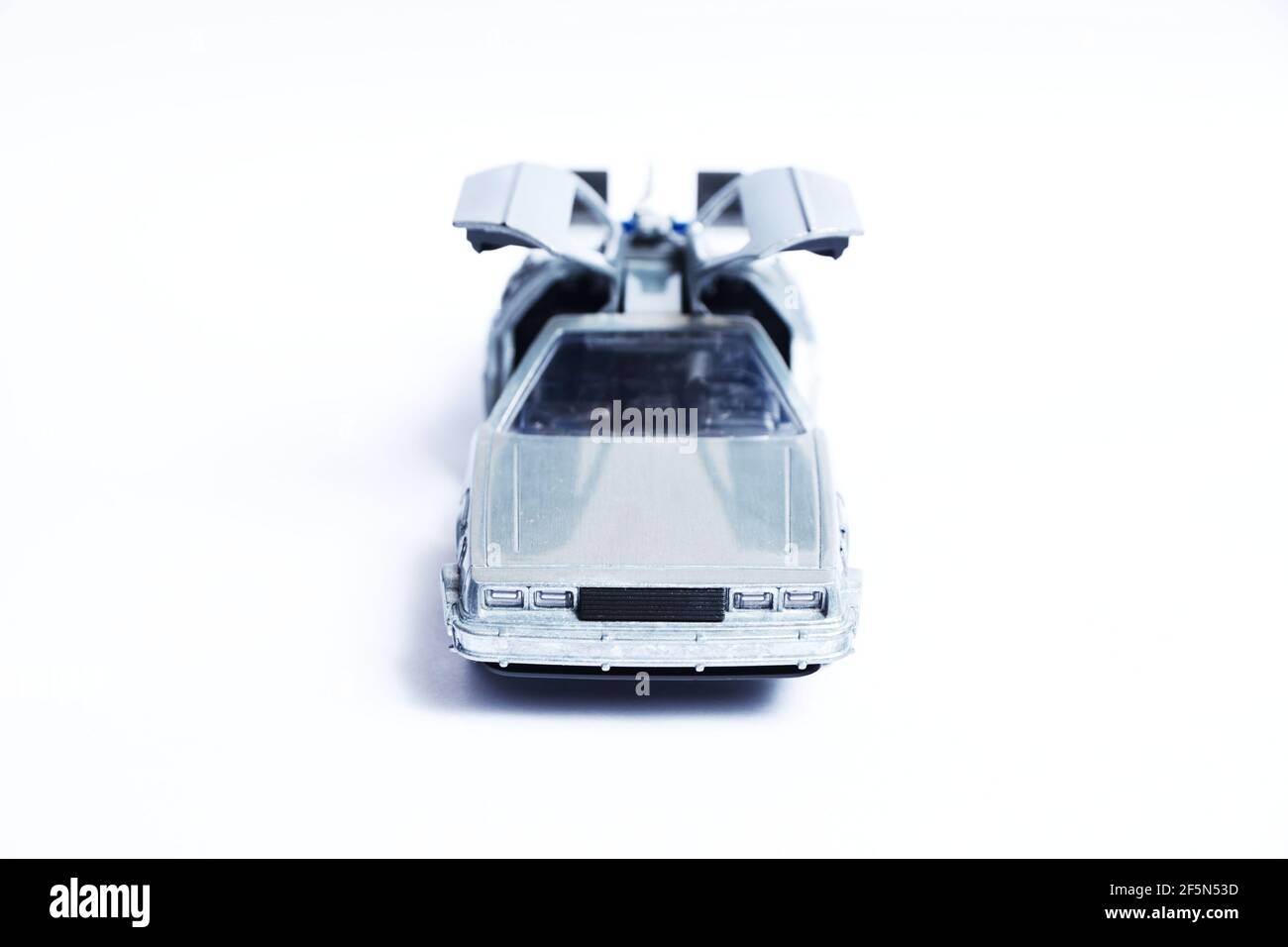 Special car from Back to The Future movie. DeLorean toy car made of ...