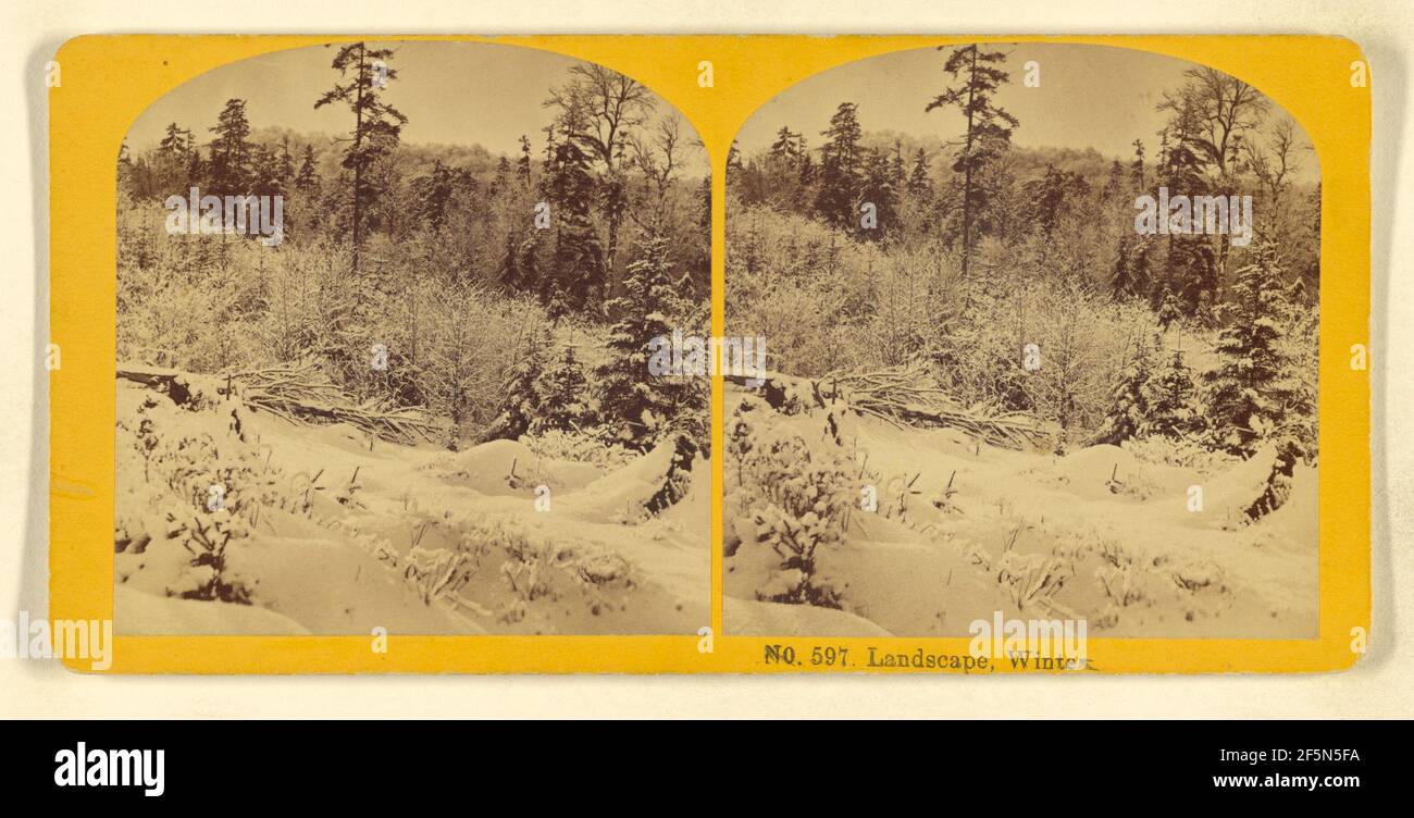 Landscape, Winter.. Benjamin West Kilburn (American, 1827 - 1909 Stock ...