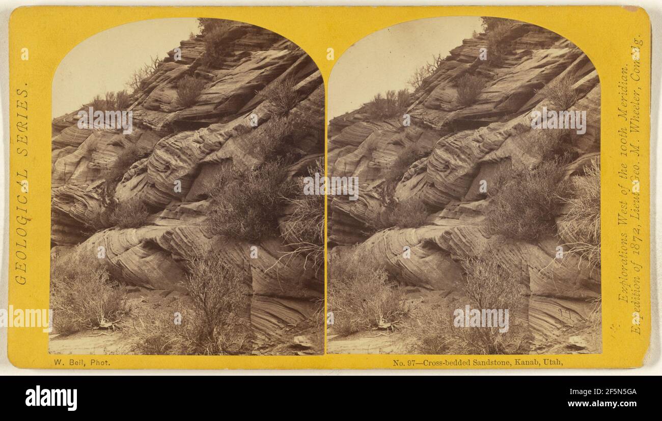 Cross-bedded Sandstone, Kanab, Utah.. William H. Bell (American, 1830 ...