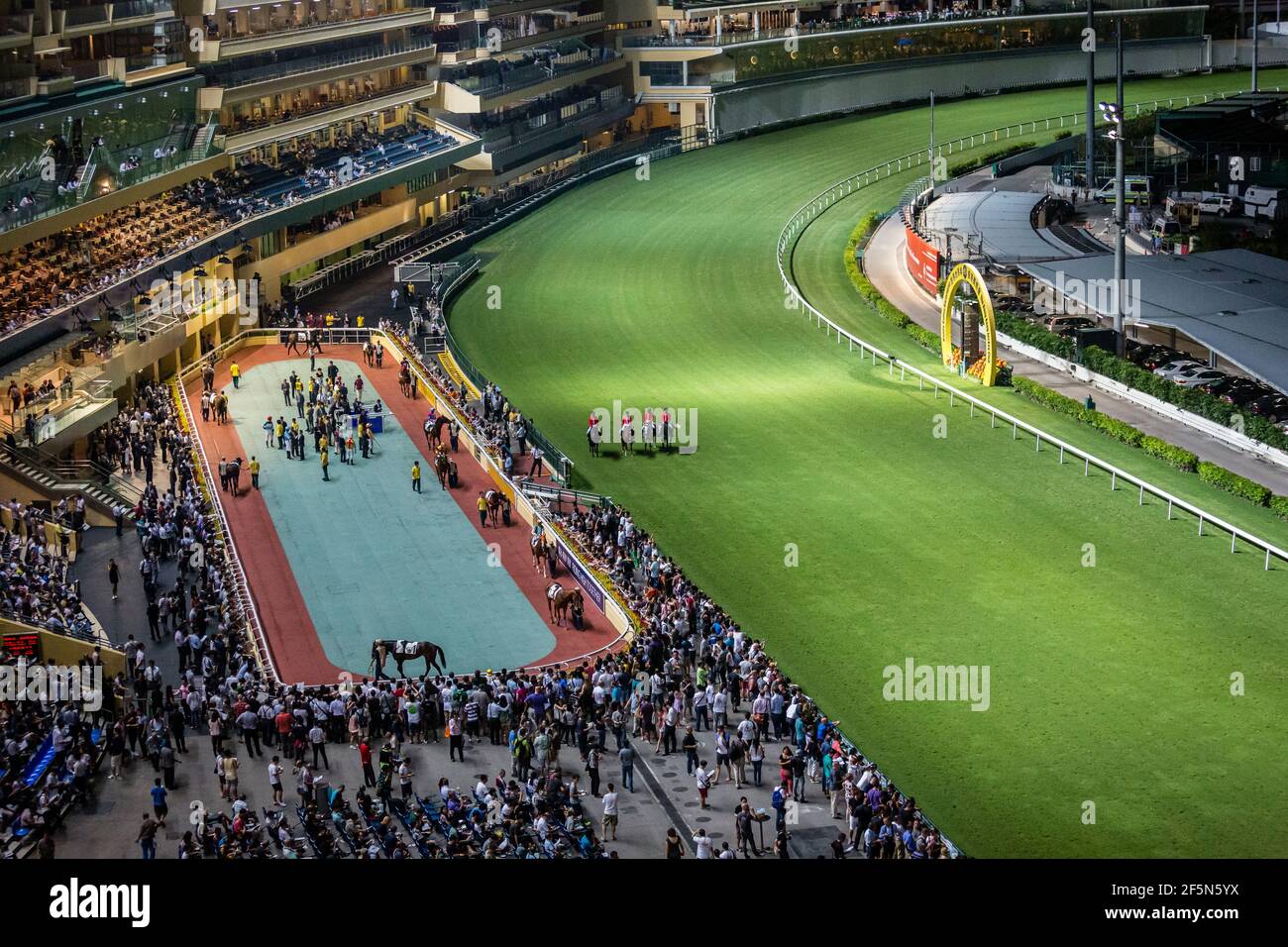 Race track in Hong Kong Happy Valley Jockey Club seen from above Stock ...