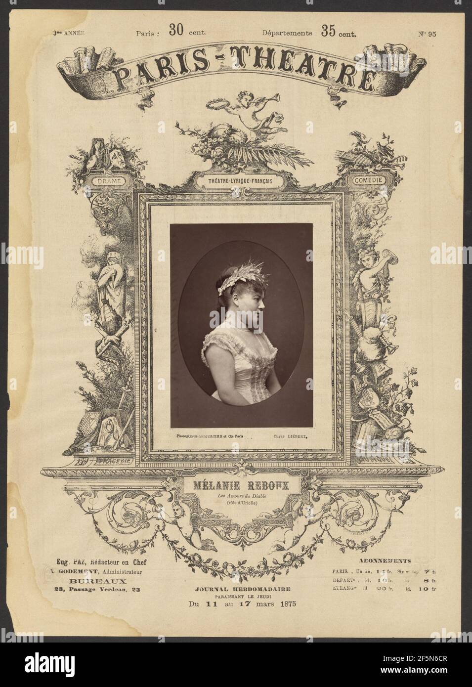 Paris Theatre: Melanie Reboux. Alphonse J. Liebert (French, 1827 - 1913 ...