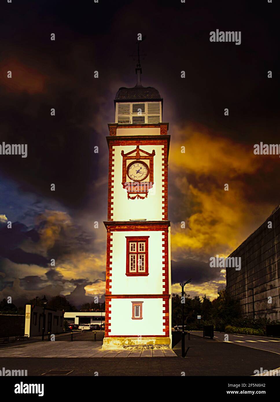 Image of a clock tower in an old Irish town in County Tipperary Stock ...
